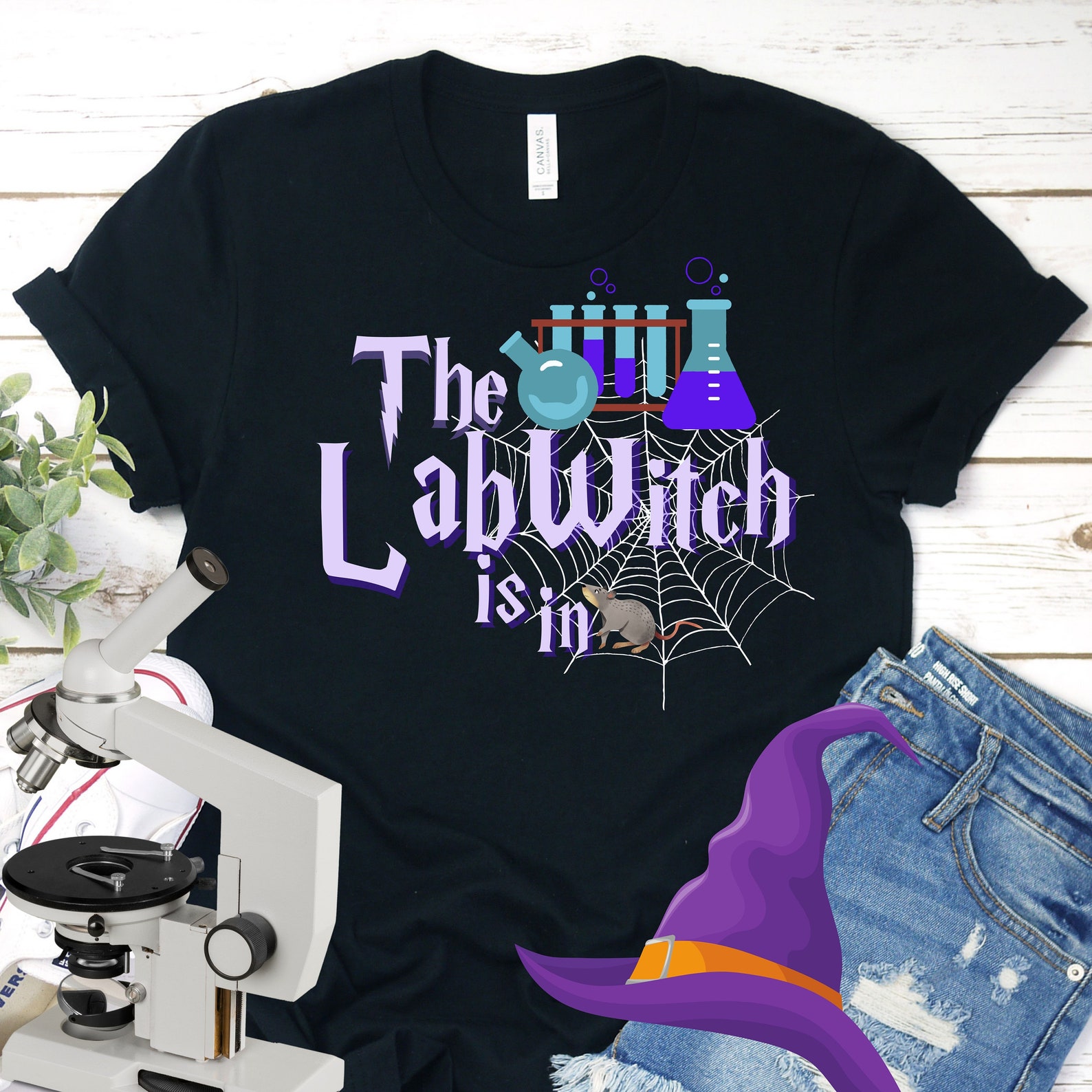 THE LAB WITCH Halloween Tshirt, Fun Lab Tech Shirt, Phlebotomist Shirt ...