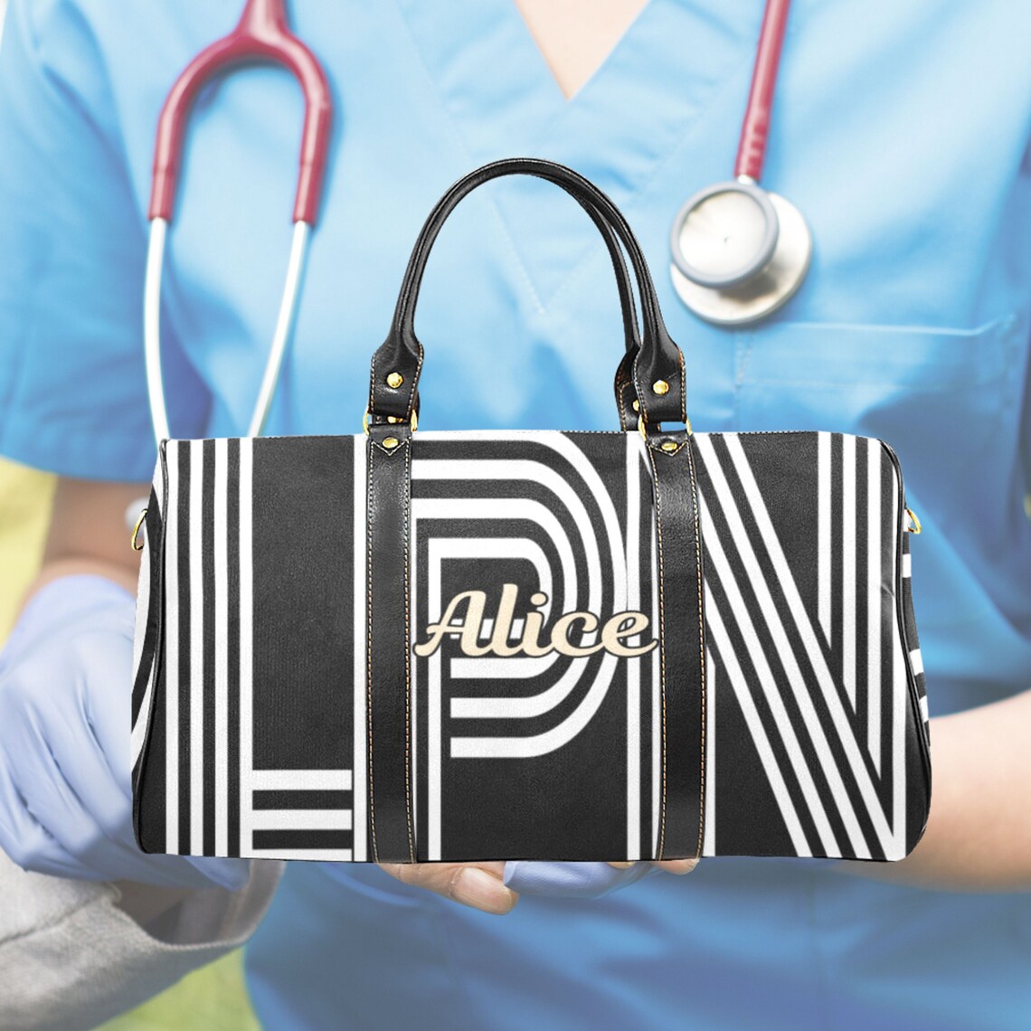Personalized LPN Work Bag, Licensed Practical Nurse Monogram Travel Bag ...