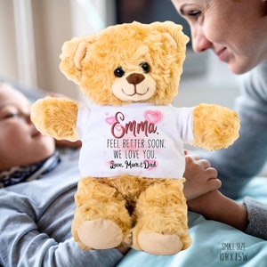 Personalized Get Well Soon Teddy Bear, Toddler Gifts, Surgery Care ...