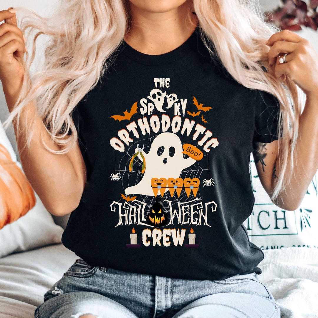 Spooky Orthodontic Halloween Shirt, Dental Fall Shirt, Dental Gifts ...