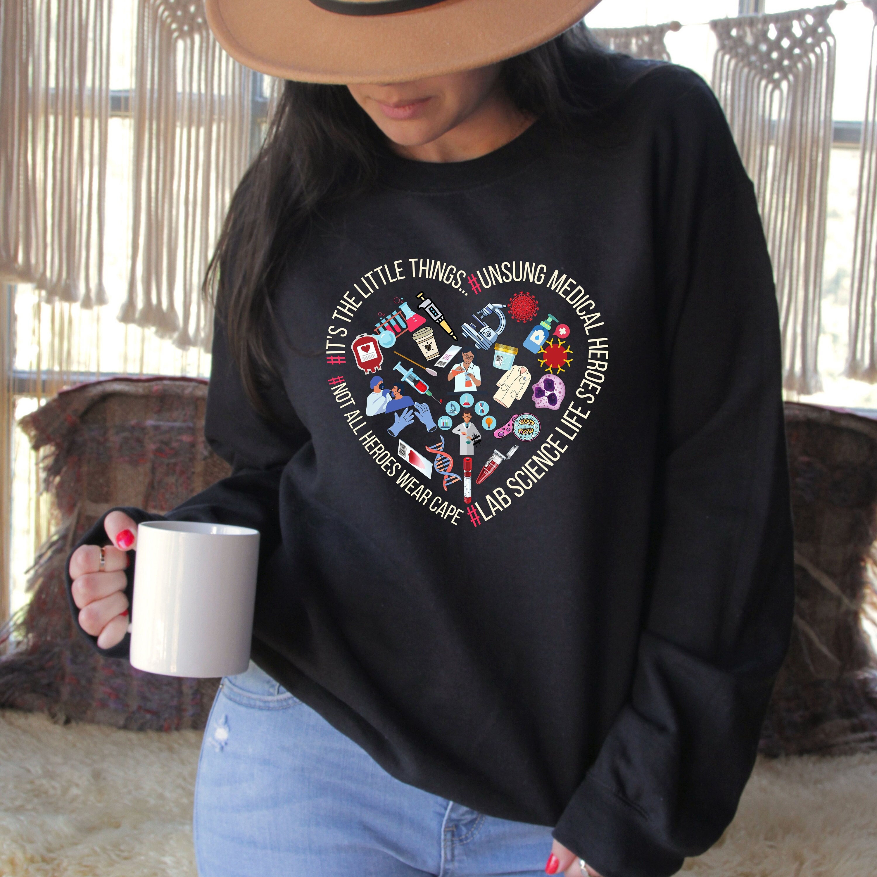 LAB LIFE Sweatshirt Medical Lab Tech Sweaters Lab Week Gift | Etsy