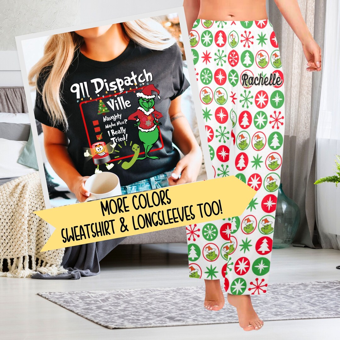 Personalized 911 Dispatch Christmas Pajama Pants 911 - Etsy