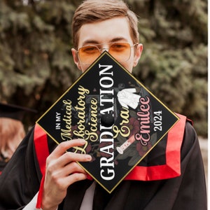 Personalized Graduation Laboratory Cap Topper, Medical Lab Science Cap ...