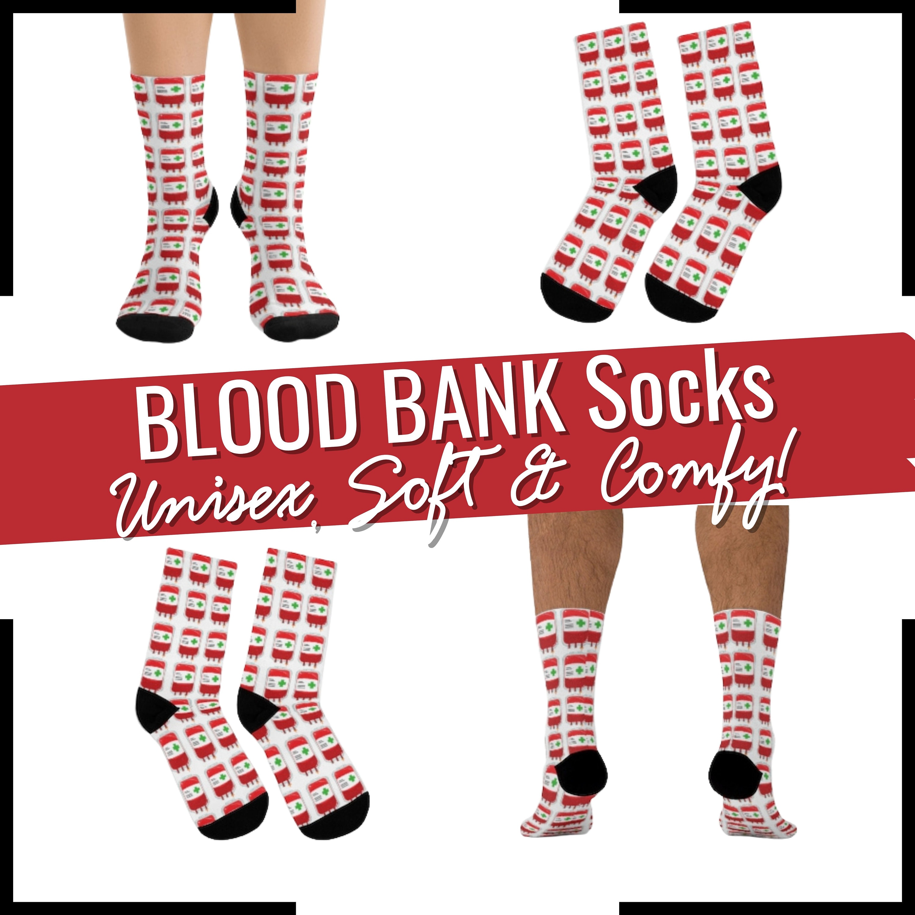 BLOOD BANK SOCKS Fun Lab Science Socks Lab Tech Gift | Etsy