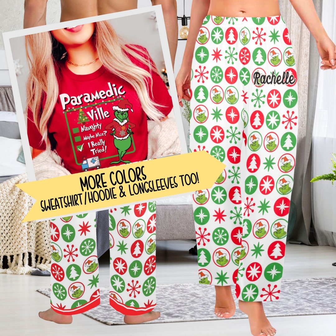 Paramedic Christmas Group Pajamas, EMS Holiday Matching Pajamas, EMT ...