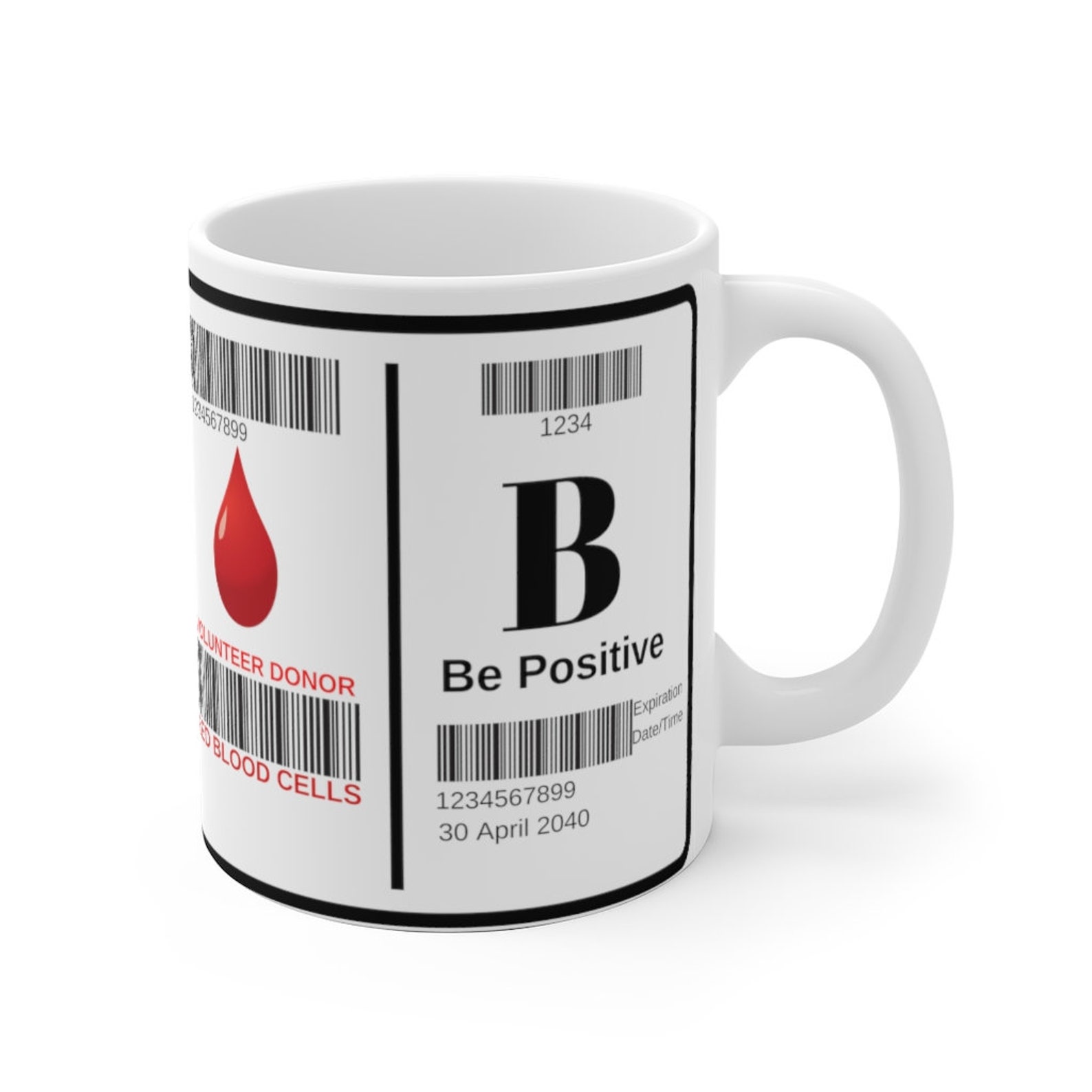 BLOOD TYPE MUG Lab Science Muglab Tech Gift Blood Bank - Etsy