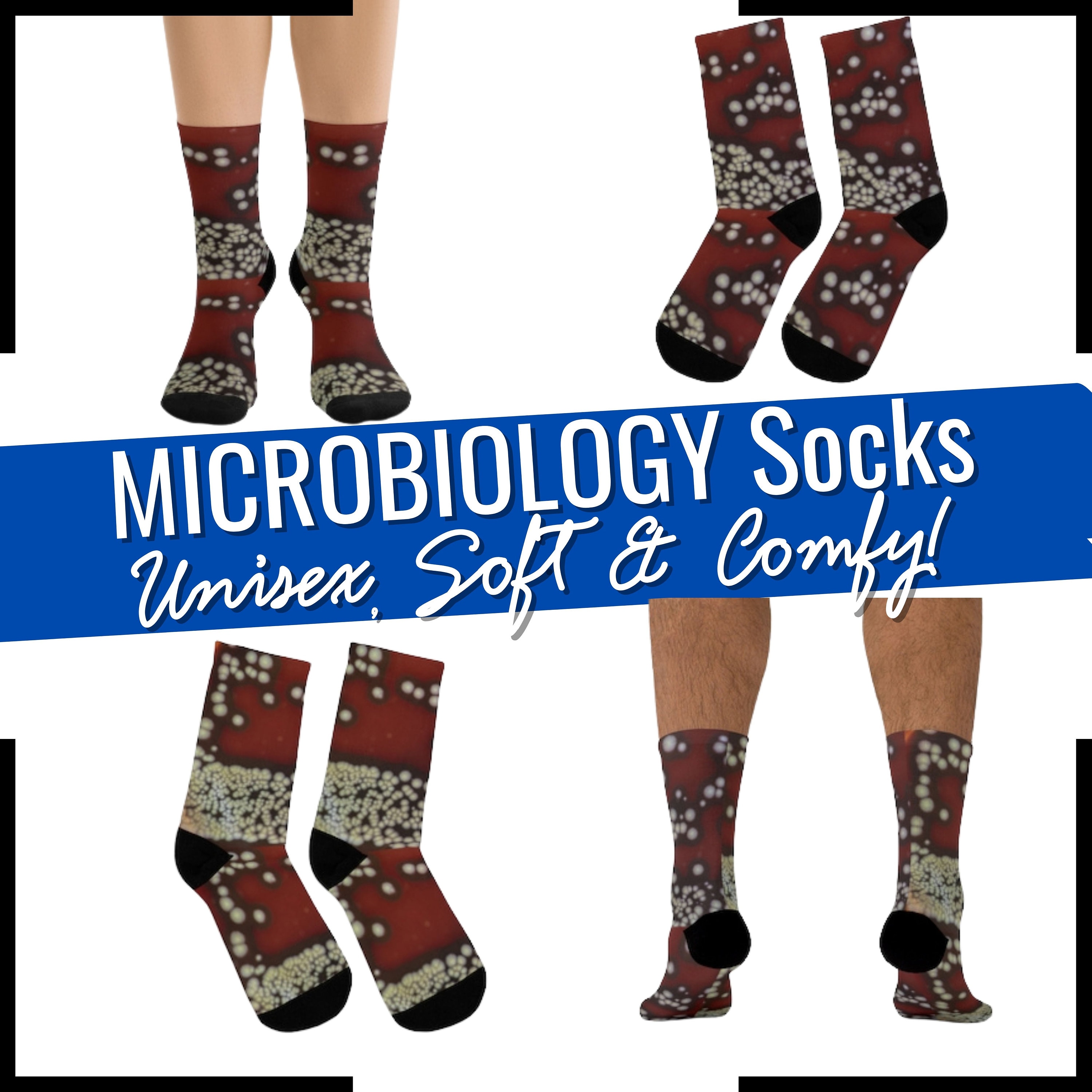 MICROBIOLOGY SOCKS Fun Lab Science Socks Lab Tech Gift | Etsy