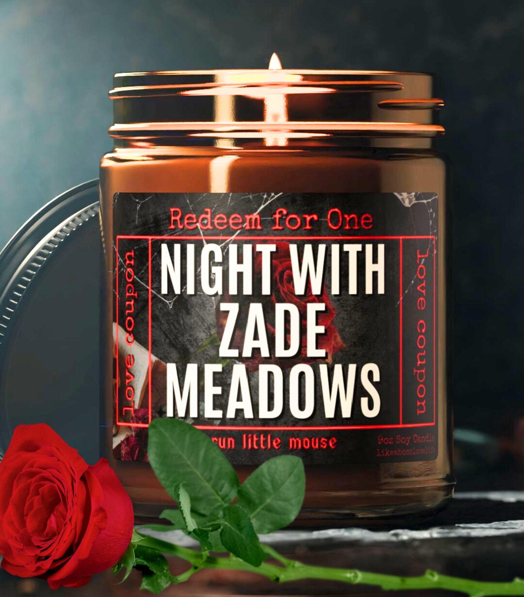 Zade Meadows Love Coupon Candle, Valentine Book Boyfriend Smut Candle ...