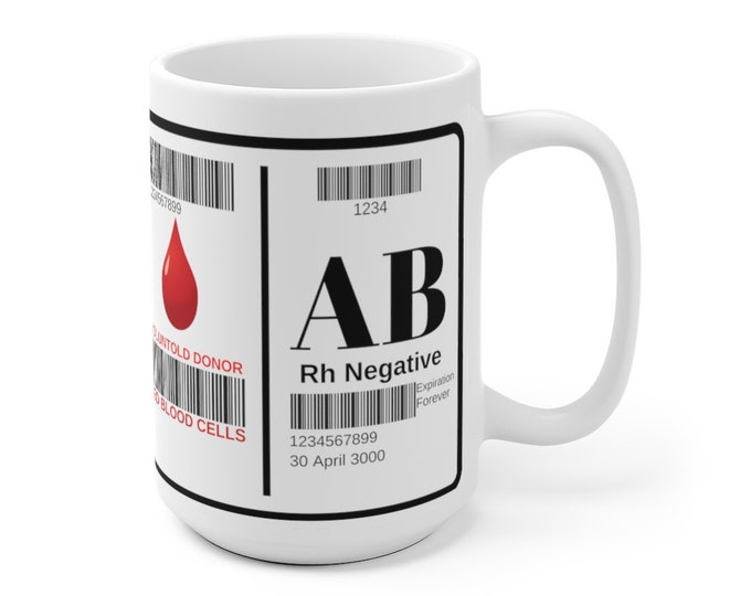 BLOOD TYPE MUG Lab Science Mug Lab Tech Gift Blood Bank | Etsy