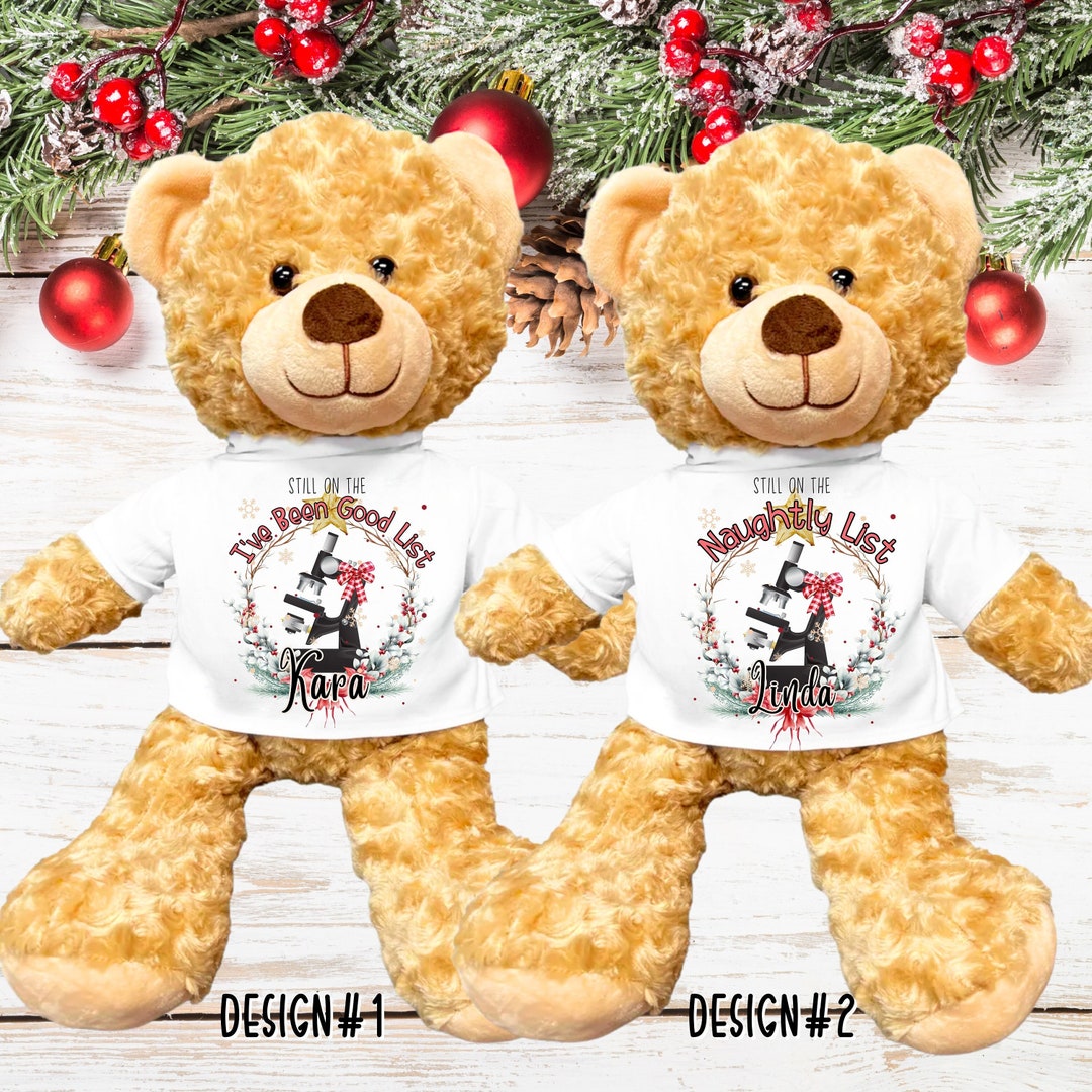 Personalized Microscope Teddy Bear, Biology Teacher Christmas Teddy ...