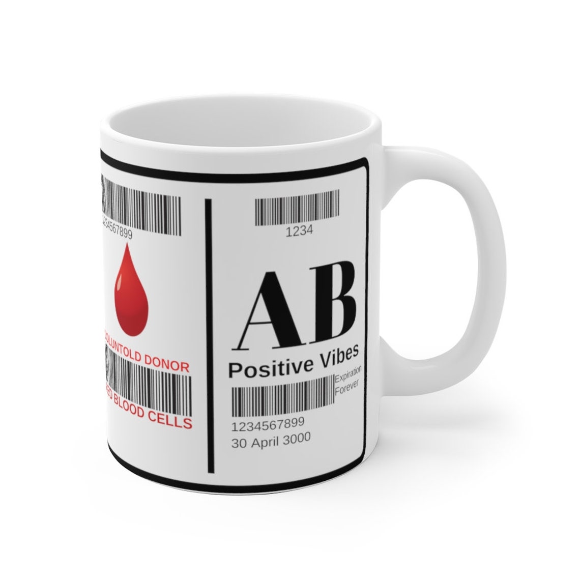 BLOOD TYPE MUG, Lab Science Mug, Lab Tech Gift, Blood Bank Gift ...