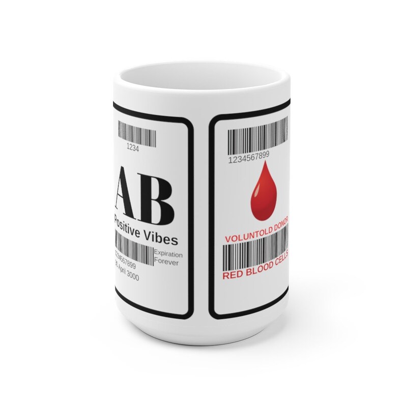 BLOOD TYPE MUG Lab Science Mug Lab Tech Gift Blood Bank | Etsy
