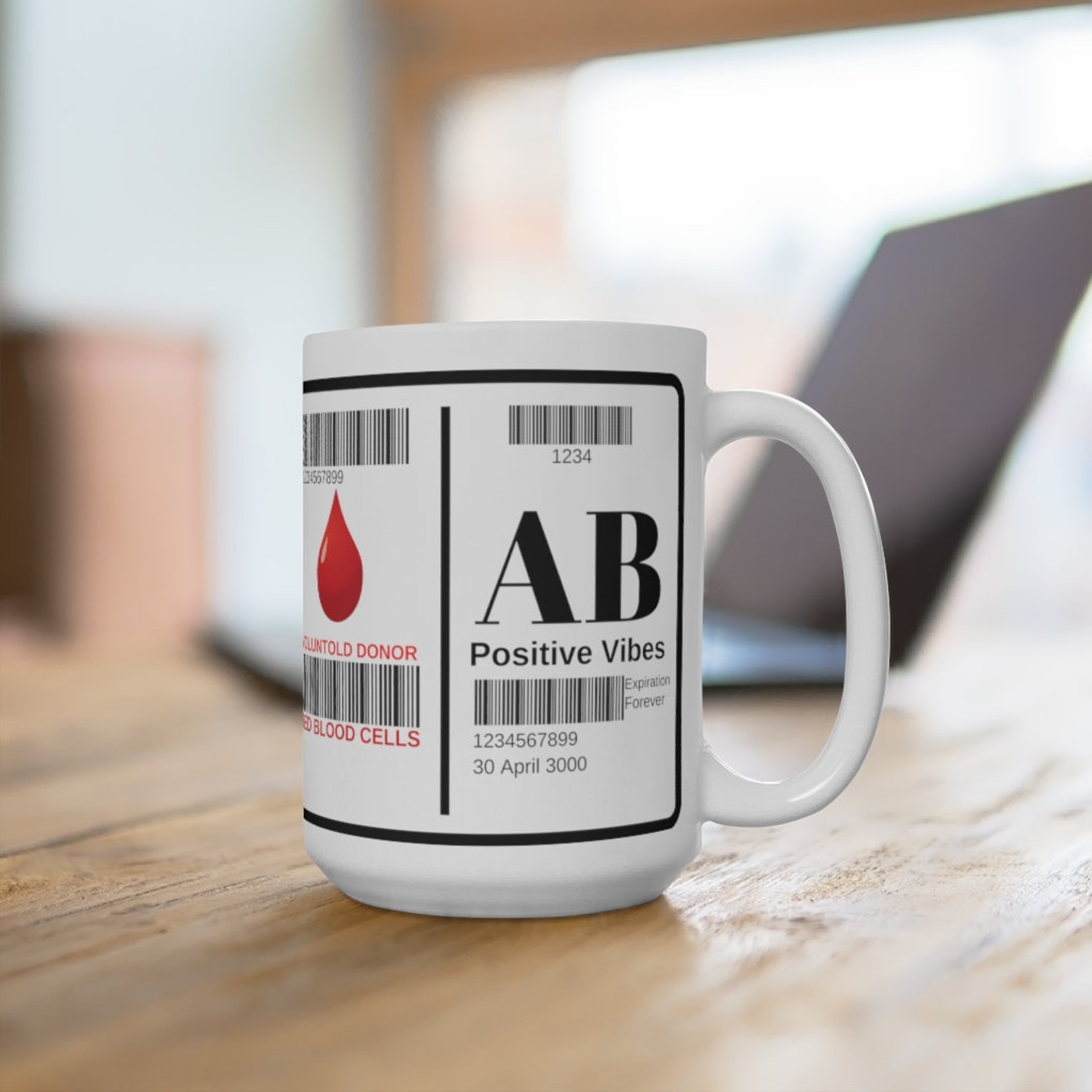 BLOOD TYPE MUG Lab Science Mug Lab Tech Gift Blood Bank - Etsy