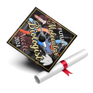 Personalized Graduation Cap Topper Molecular Biologist, Biology Student ...