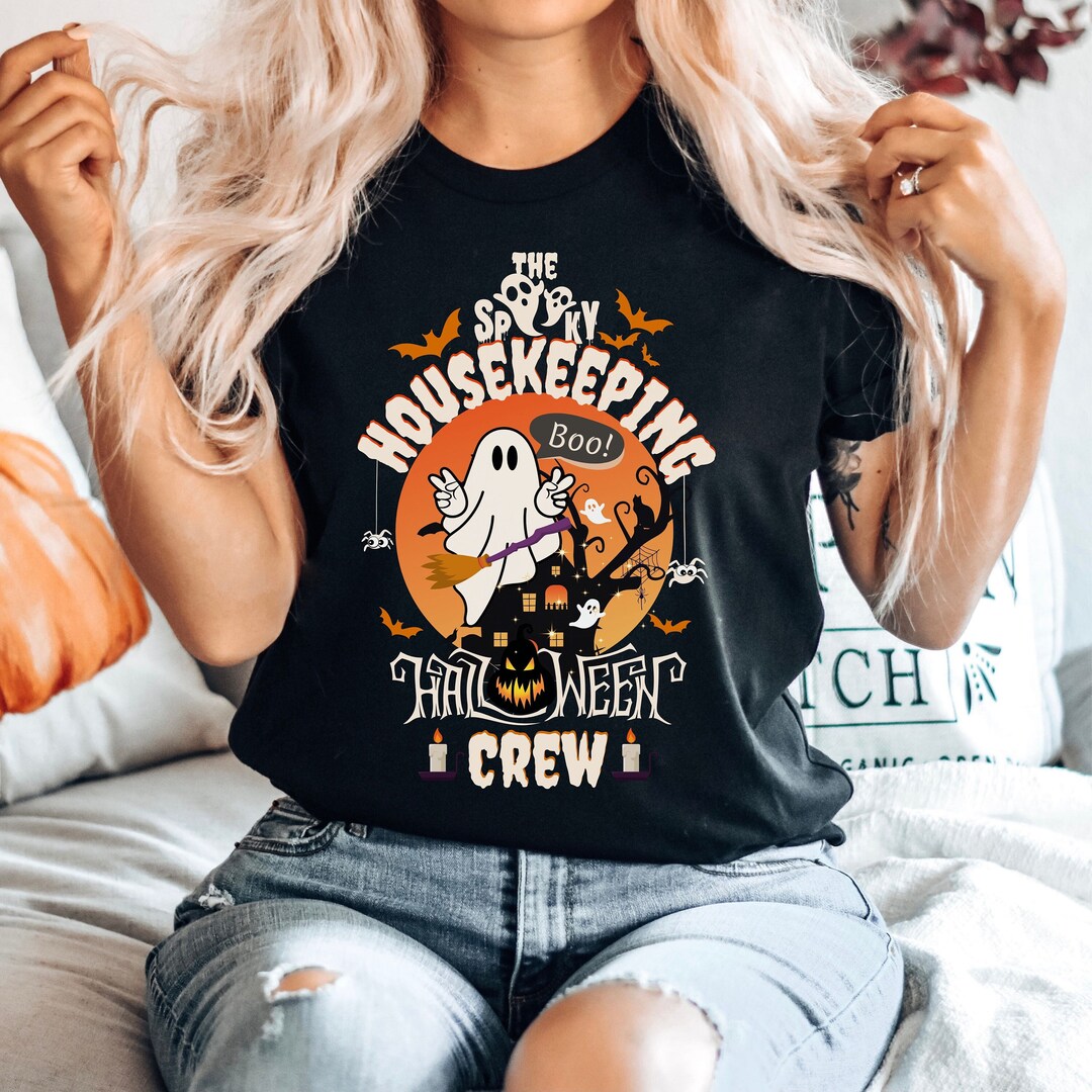 Spooky Housekeeping Halloween Crew Shirt, Fall Housekeeper Shirt ...