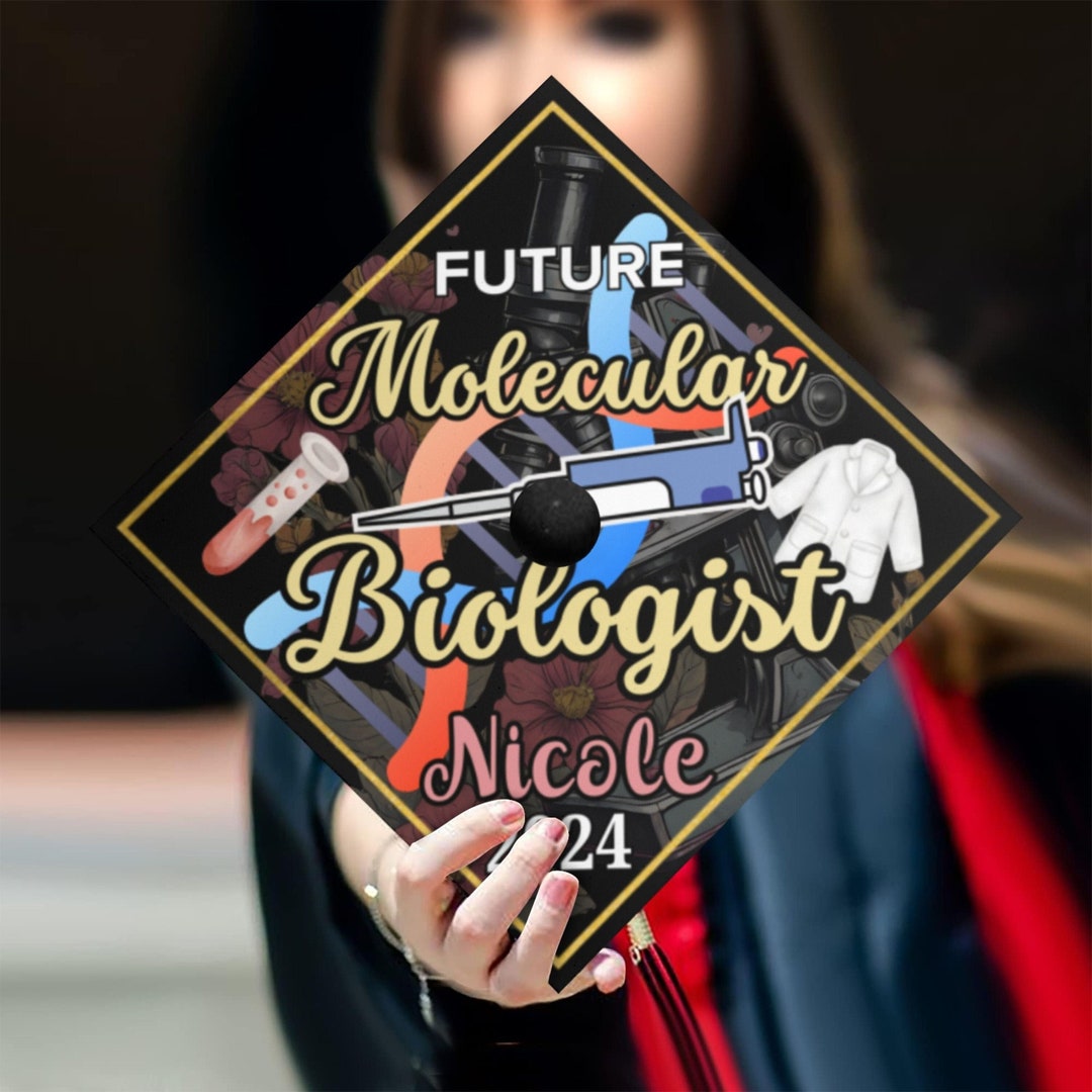 Personalized Graduation Cap Topper Molecular Biologist, Biology Student ...