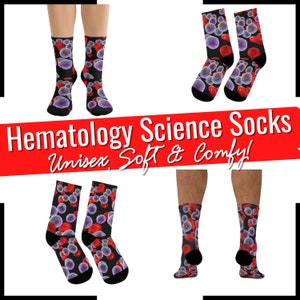 HEMATOLOGY SOCKS, Fun Lab Science Socks, Lab Tech Gift, Science Socks ...
