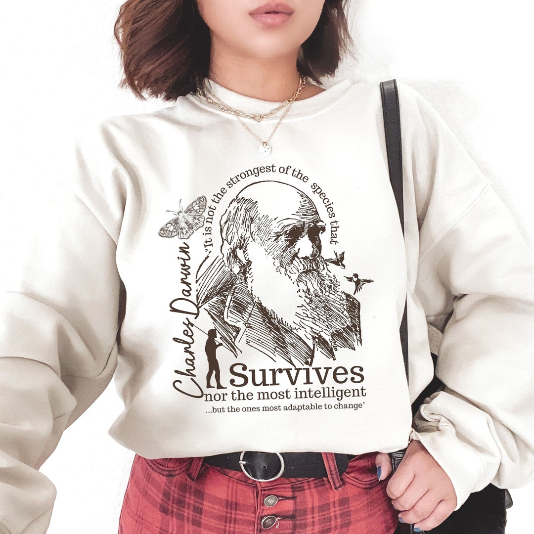 CHARLES DARWIN SWEATSHIRT, Evolution Sweater, Biology Teacher ...