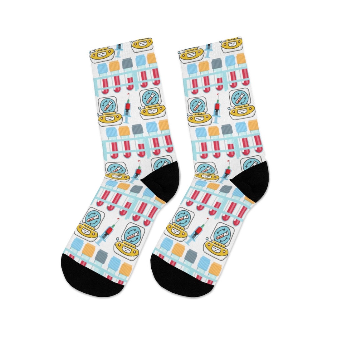 PHLEBOTOMY SOCKS, Medical Lab Science, Science Socks, Lab Assistant ...
