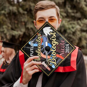 Personalized Graduation Cap Topper Molecular Biologist, Biology Student ...