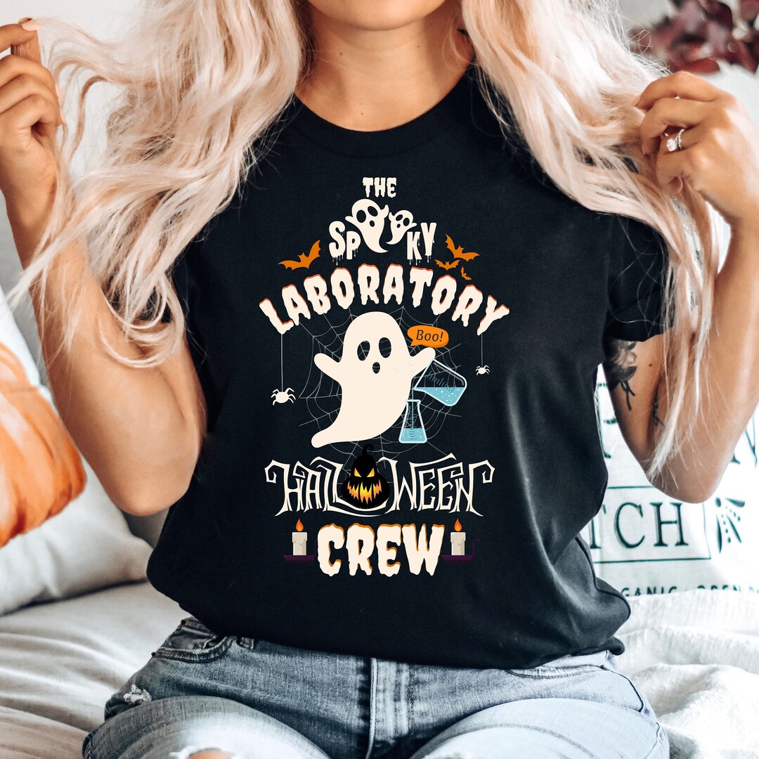 SPOOKY LABORATORY HALLOWEEN Crew Shirt, Laboratory Shirt, Science ...