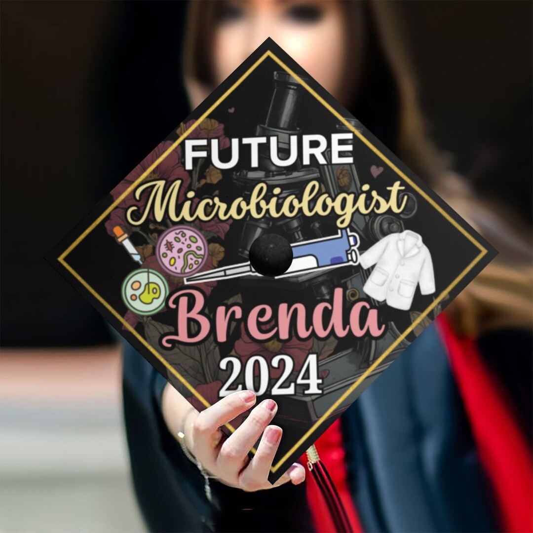 Personalized Graduation Cap Topper for Microbiologist, Microbiology ...