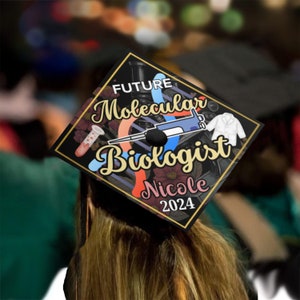 Personalized Graduation Cap Topper Molecular Biologist, Biology Student ...