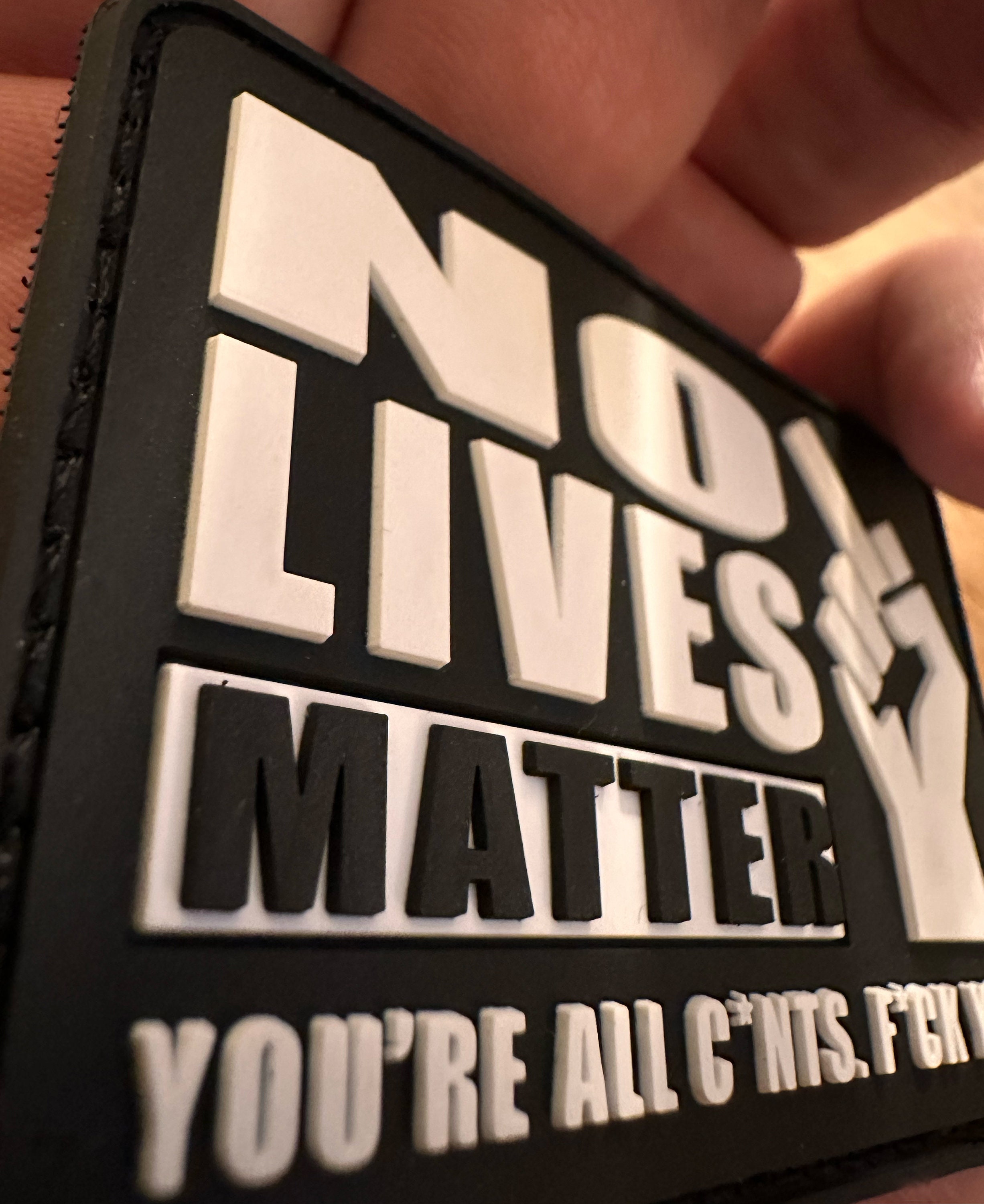 No Lives Matter "up Yours" Offensive Patch | Hook & Loop 2x3 Patch ...