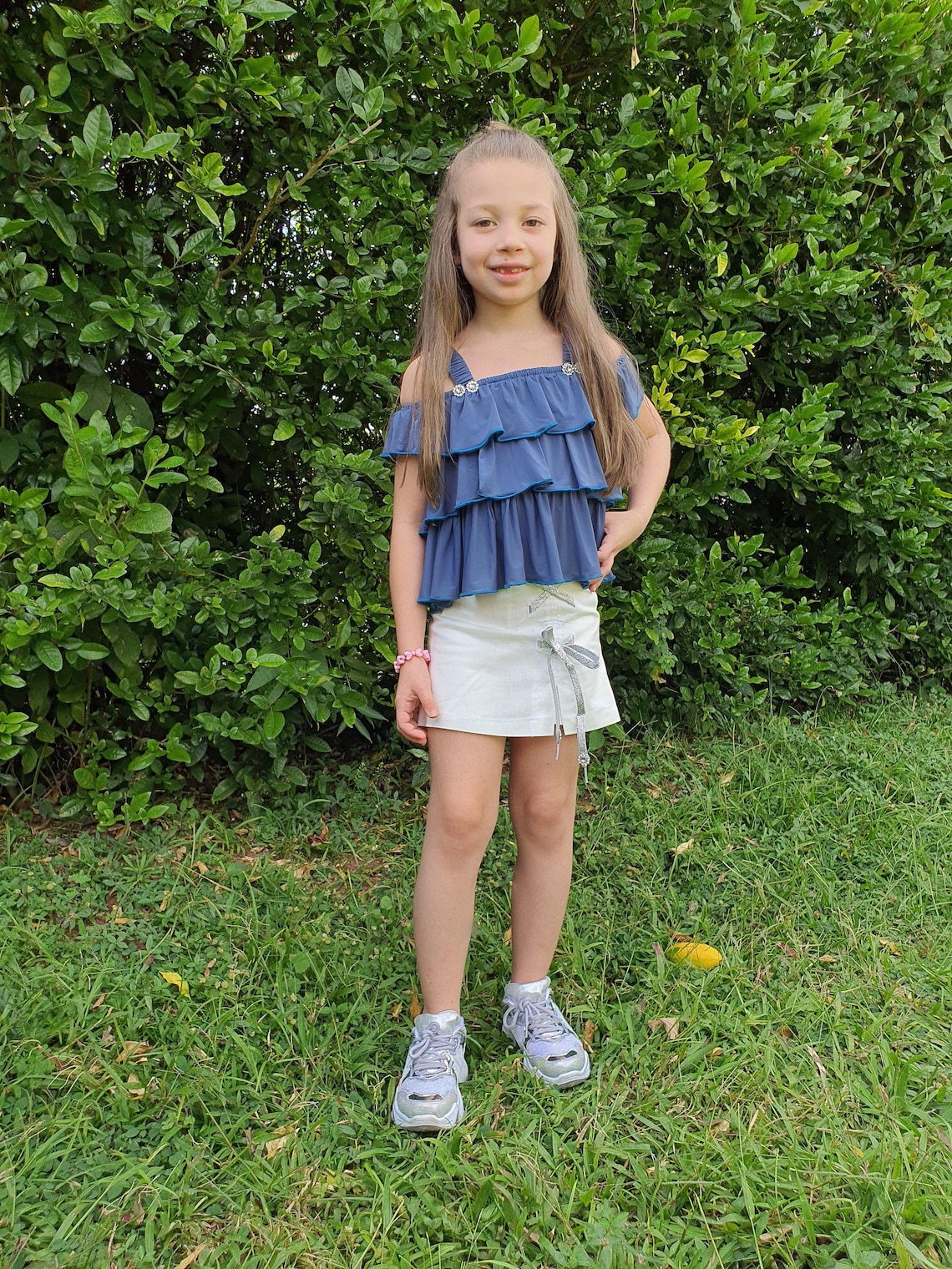 Girls set Set girl ruffle and white short Fresh set for | Etsy