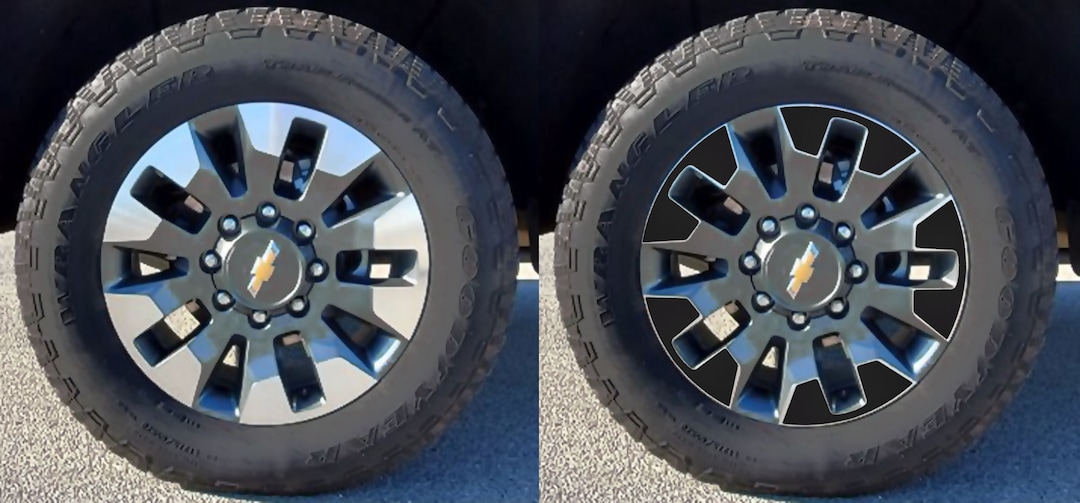 Vinyl Wheel Blackout Overlays for Chevy Silverado 2500HD 2020-2025 ...