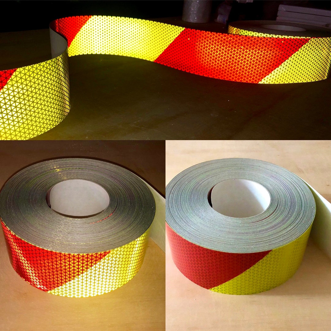 Chevron V98 Pre-striped Reflective Tape 3” by the Foot - Red/yellow - Etsy