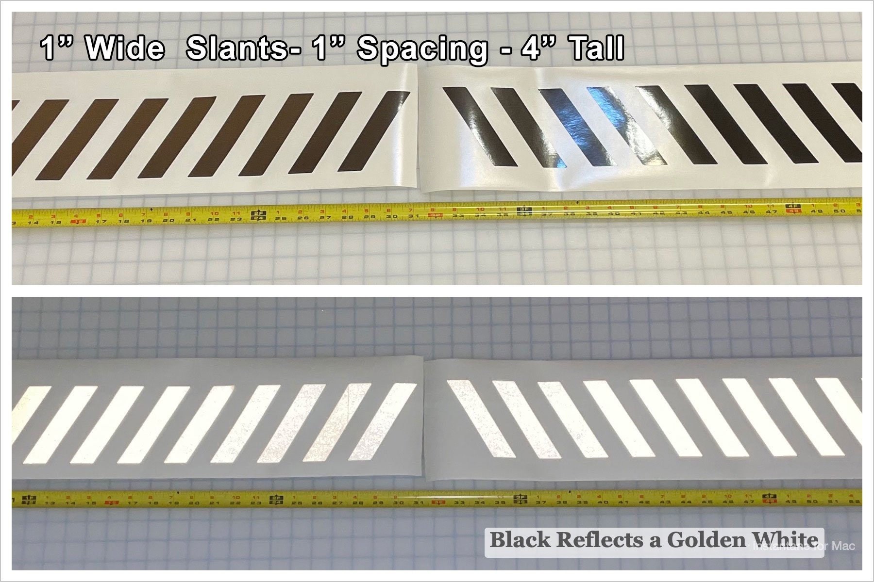 Reflective Shadow Chevron Panel | 1 Inch or 2 Inch Pieces | White ...