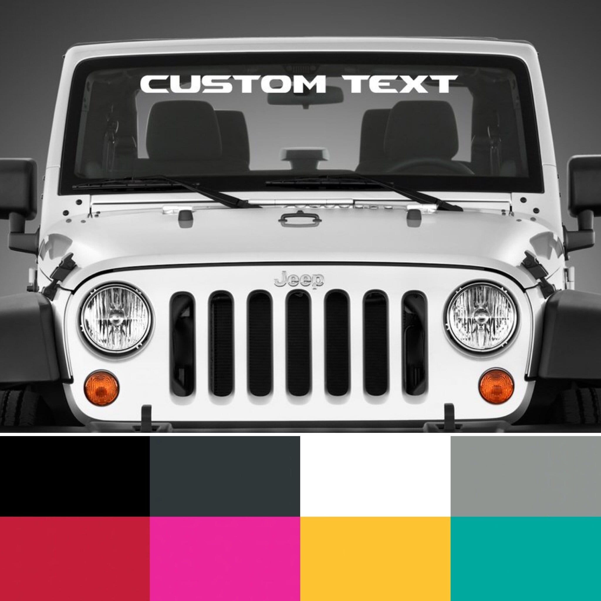 Custom Windshield Text Decal for Jeep 2 Decals Included 8 - Etsy