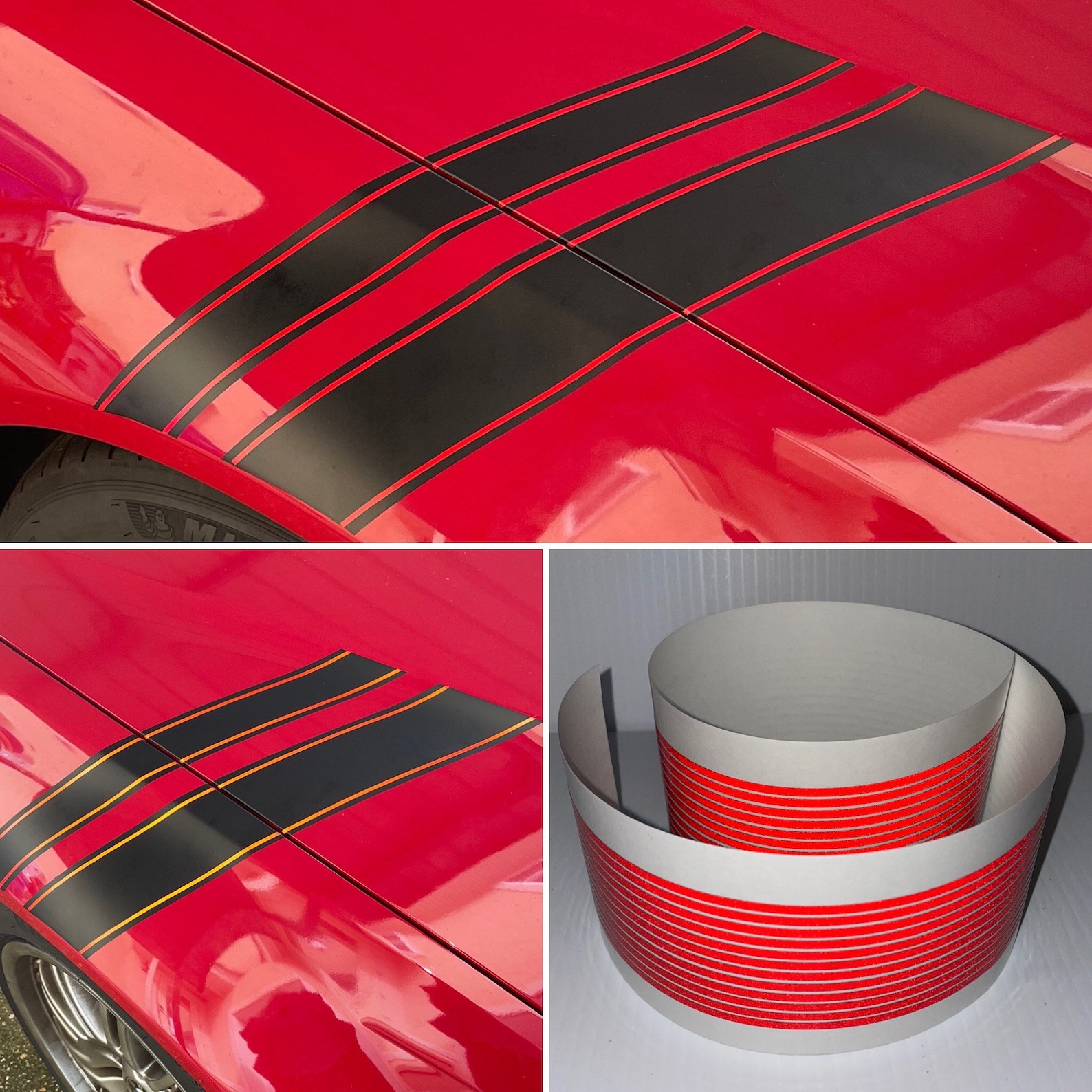 Reflective Red Pinstripes 1/8 In. Width 24 Ft Engineer - Etsy