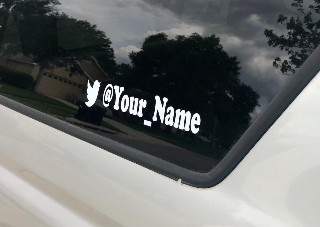 Custom Twitter Handle Vehicle Window Decal | 8 Inch or 10 Inch | 5 Font ...