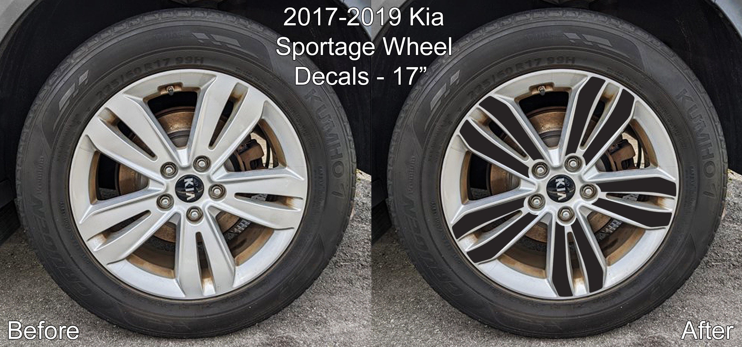 2017-2019 Kia Sportage Vinyl Wheel Blackout Decals – 17″ Wheels | Wheel ...
