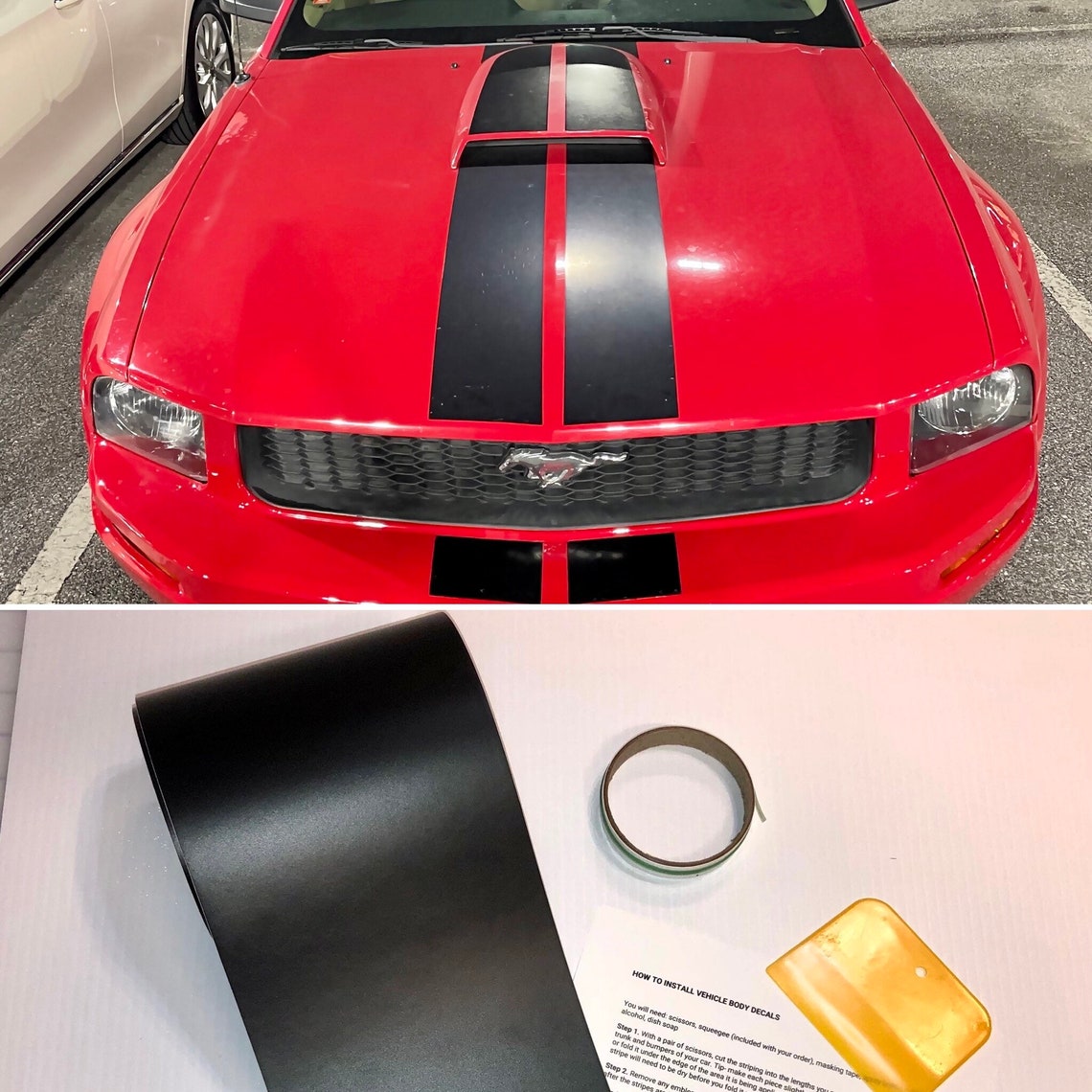 6" Vinyl Racing Stripes Kit - for Ford Mustang - DIY - 30' or 36' Long ...