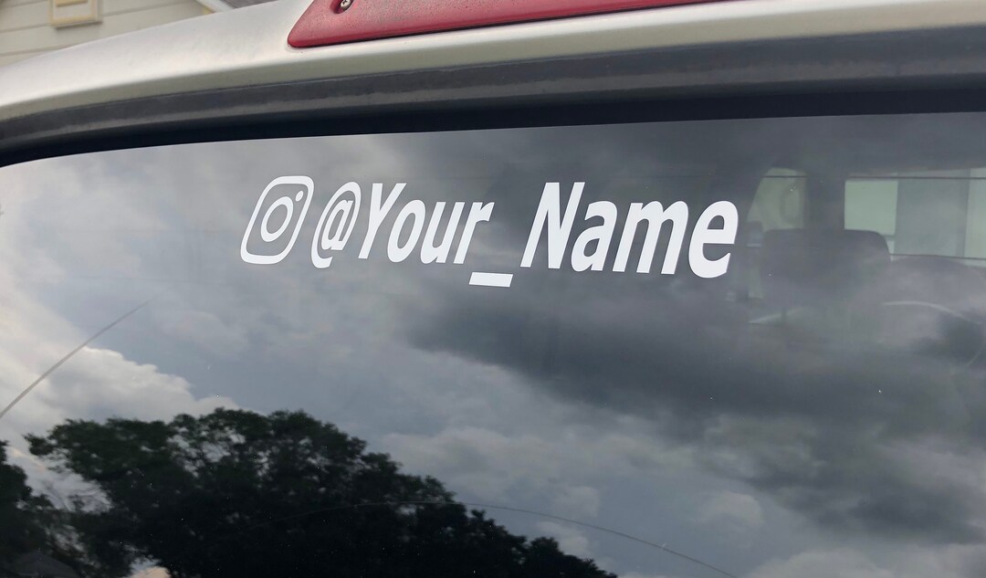 Custom Instagram Handle Vehicle Window Decal | 8 Inch or 10 Inch | 5 ...