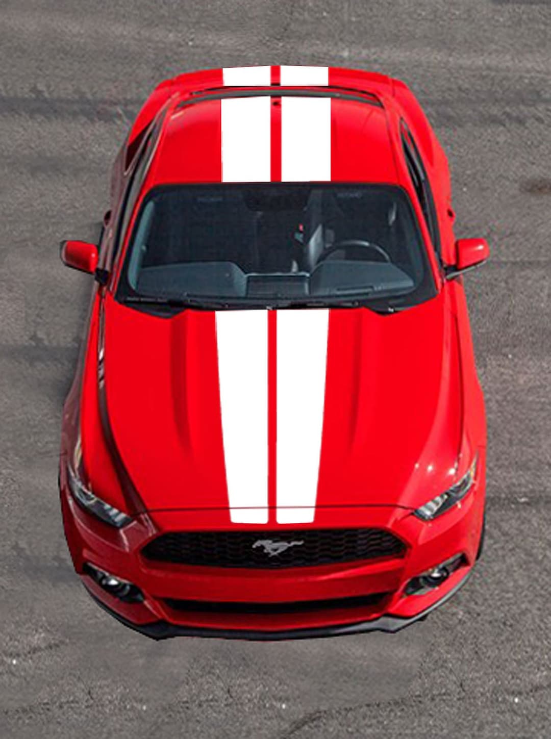 Tapered Vinyl Racing Stripes Kit for Mustang | Black, Matte Black ...