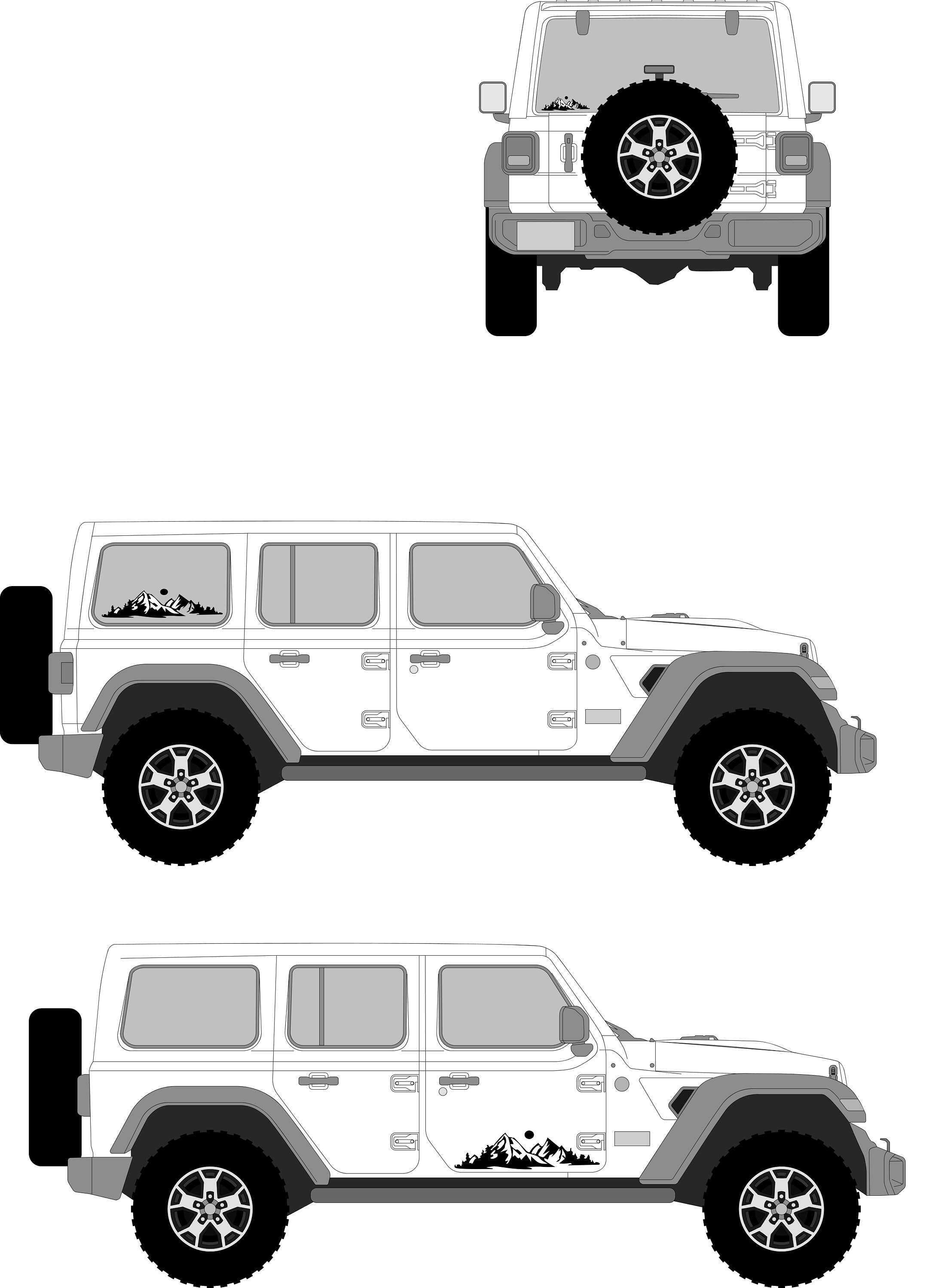 Mountain Scene Vinyl Vehicle Decal for Jeep 3 Sizes 8 - Etsy