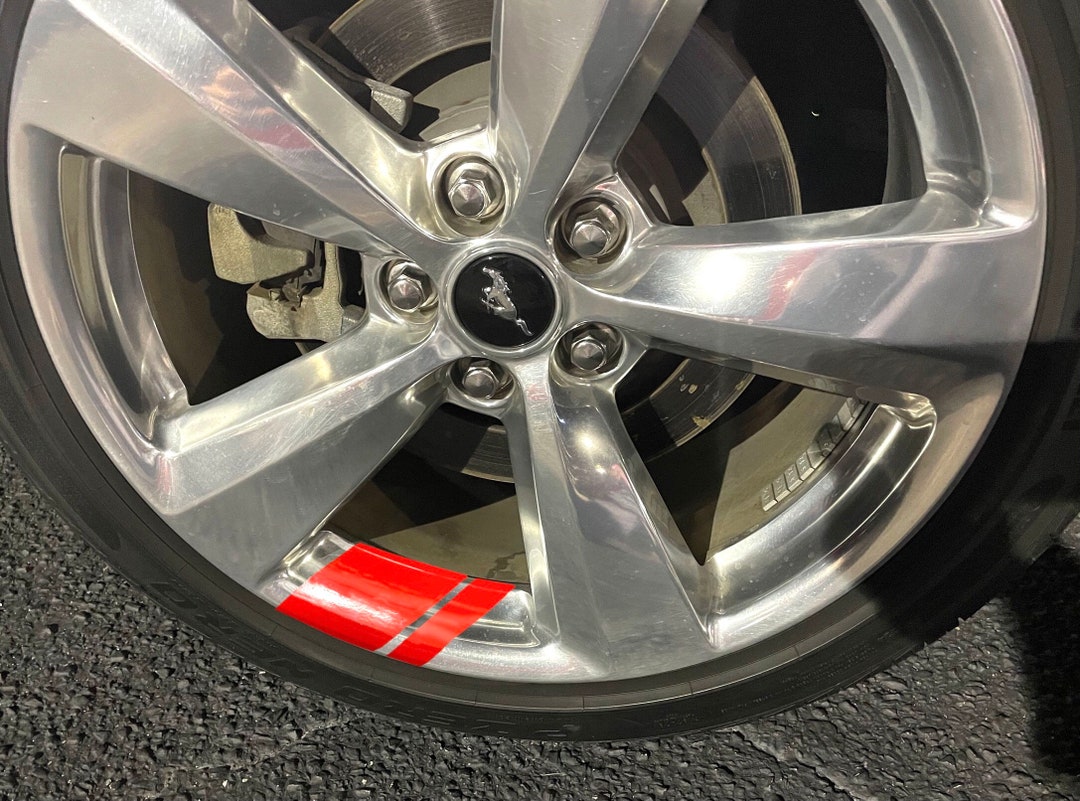 Reflective Wheel Hash Mark Decals | for Ford Mustang | 6 Highly ...