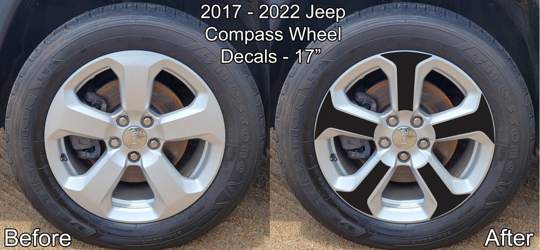 Vinyl Wheel Overlays for 2017-2022 Jeep Compass Wheels - 17" | Gloss ...