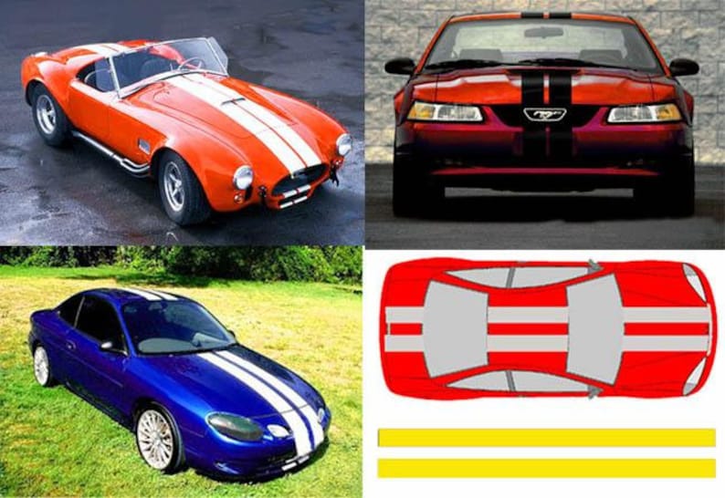 6 Vinyl Racing Stripes Kit for Ford Mustang DIY - Etsy