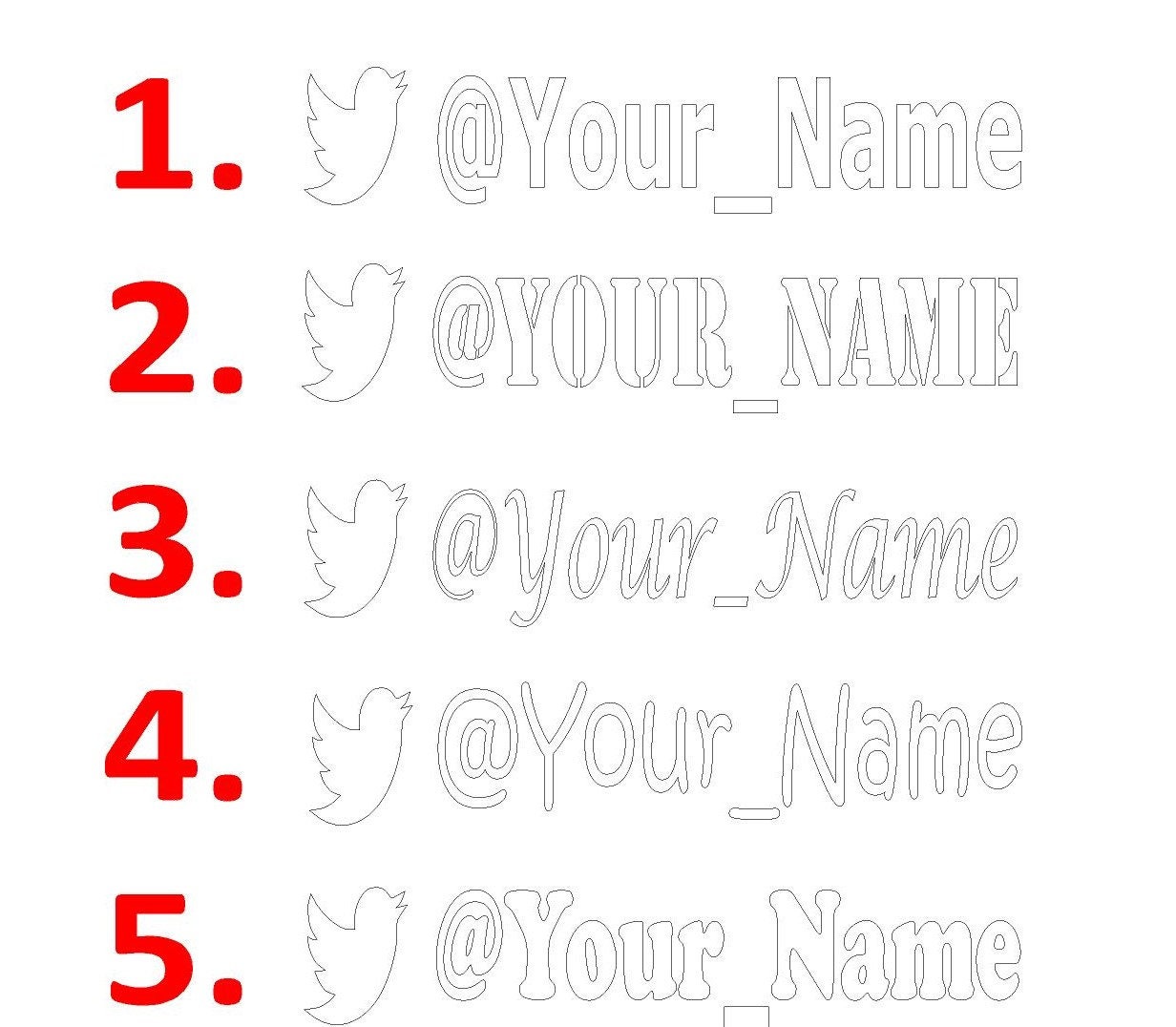 REFLECTIVE Custom Twitter Handle Vehicle Window Decal | 8 Inch or 10 ...