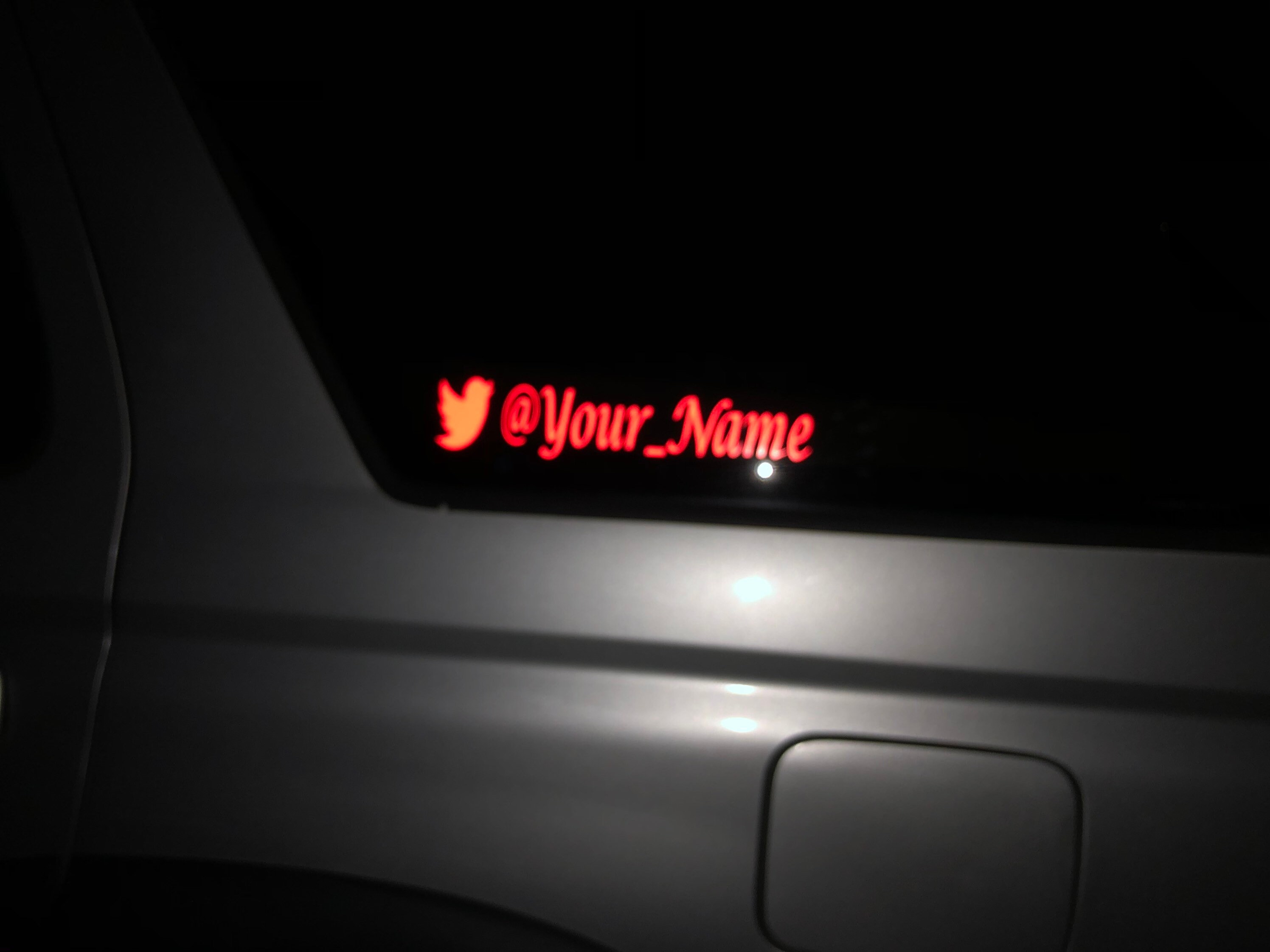 REFLECTIVE Custom Twitter Handle Vehicle Window Decal | 8 Inch or 10 ...