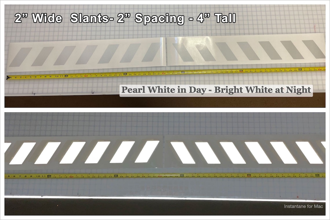 Reflective Shadow Chevron Panel | 1 Inch or 2 Inch Pieces | White ...