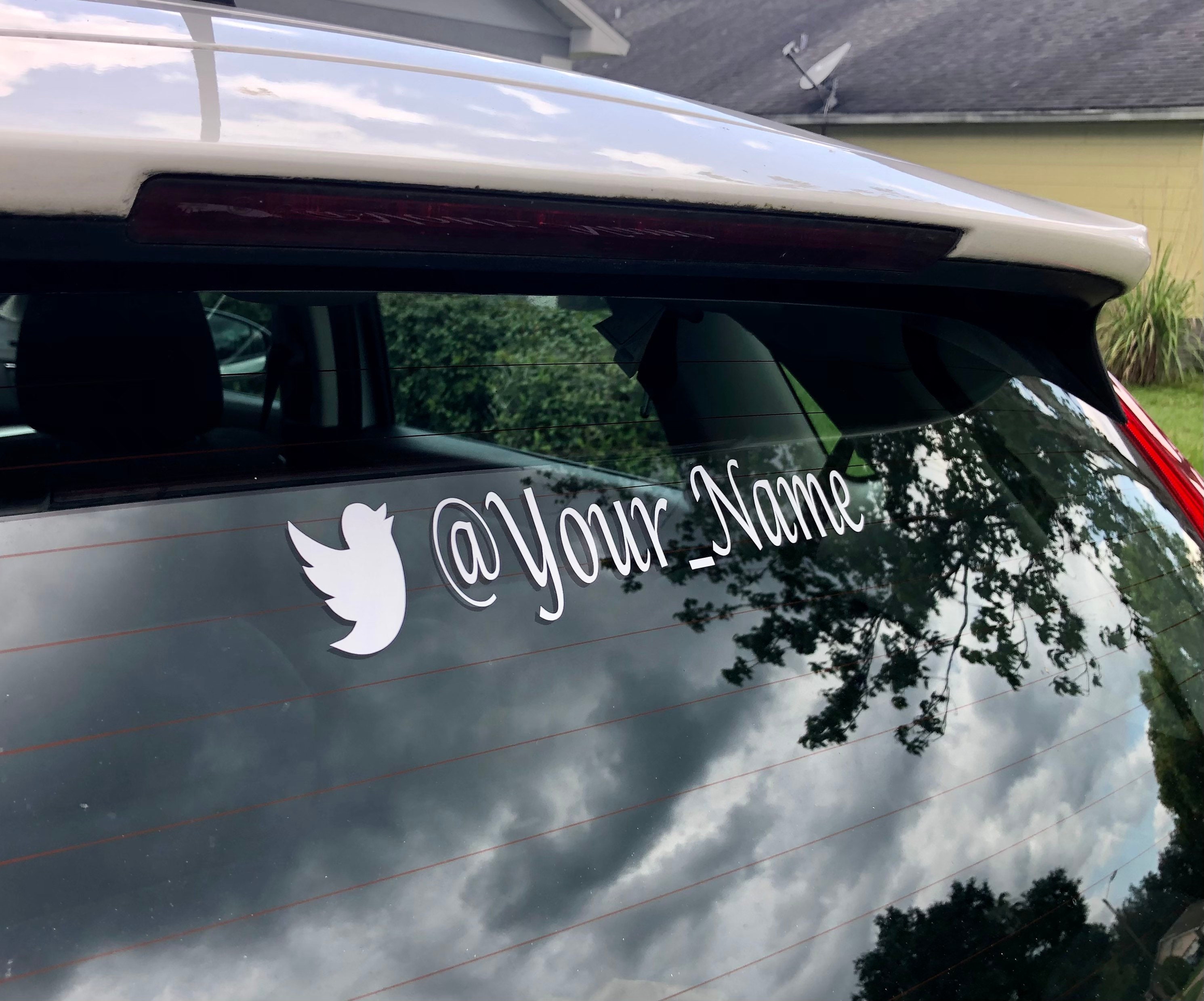 Custom Twitter Handle Vehicle Window Decal | 8 Inch or 10 Inch | 5 Font ...