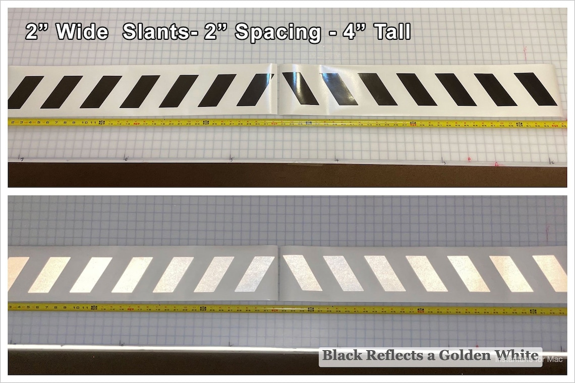 Reflective Shadow Chevron Panel | 1 Inch or 2 Inch Pieces | White ...