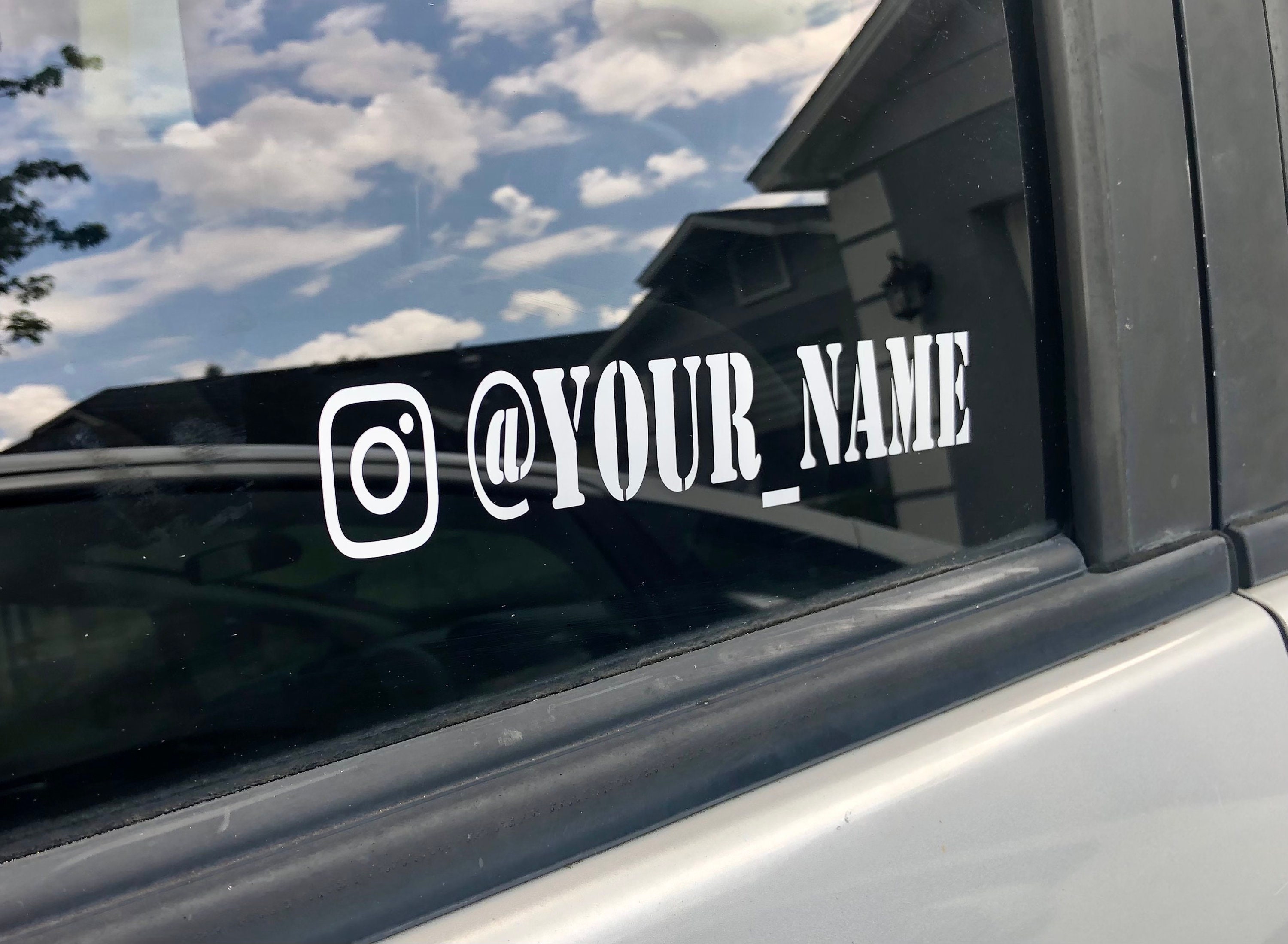 Custom Instagram Handle Vehicle Window Decal 8 Inch or 10 | Etsy