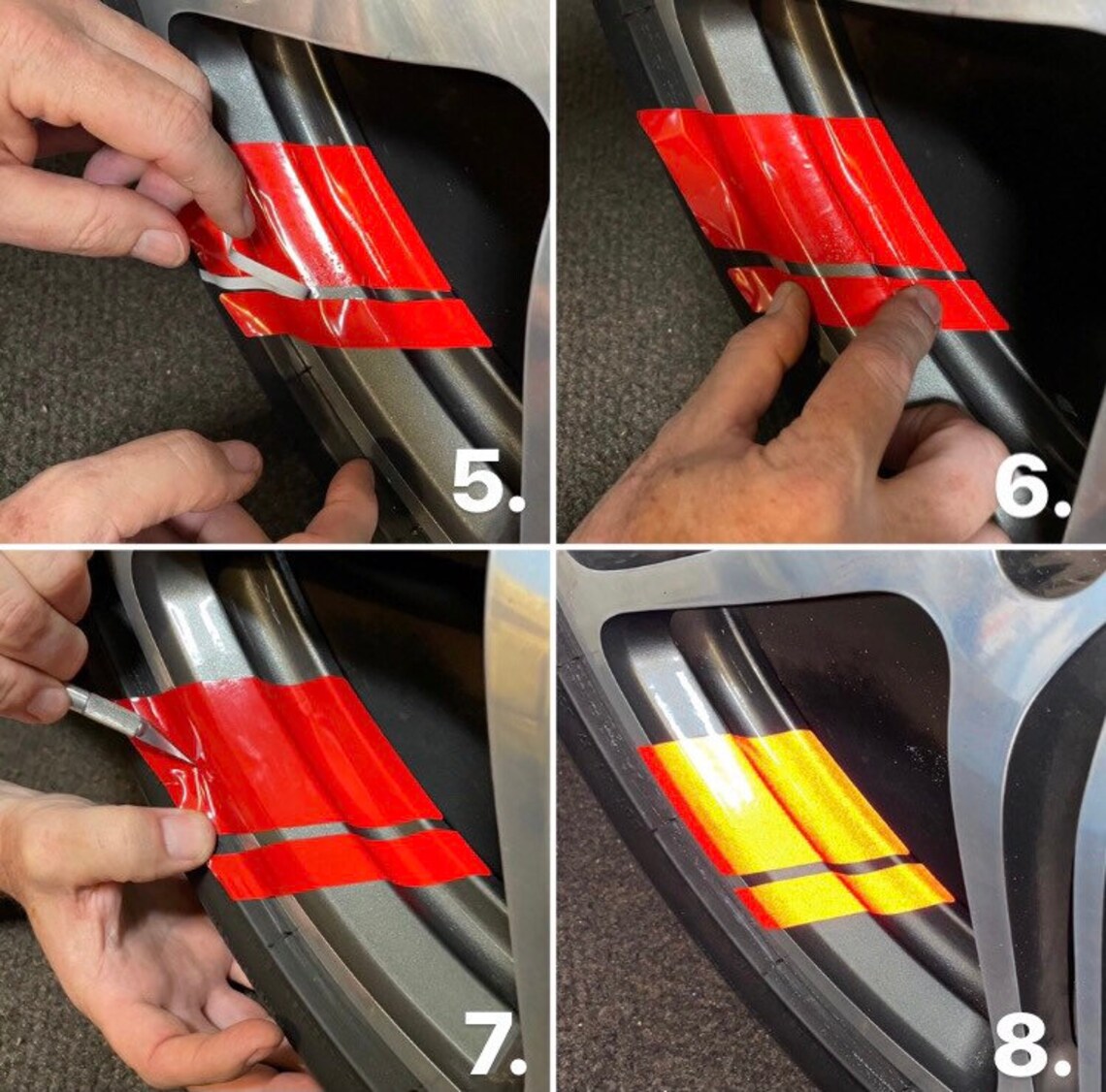 Reflective Wheel Hash Mark Decals | for Dodge Charger | 6 Highly ...